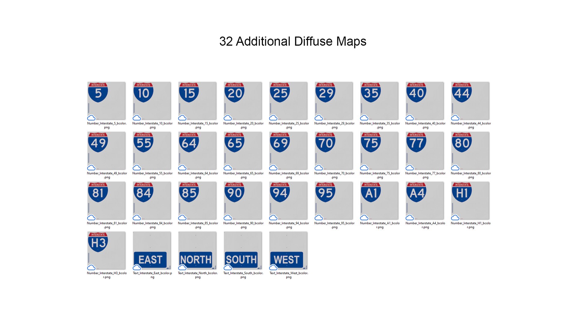 Interstate Highway Signs Cylinder, Square and U Shape 3D - TurboSquid ...