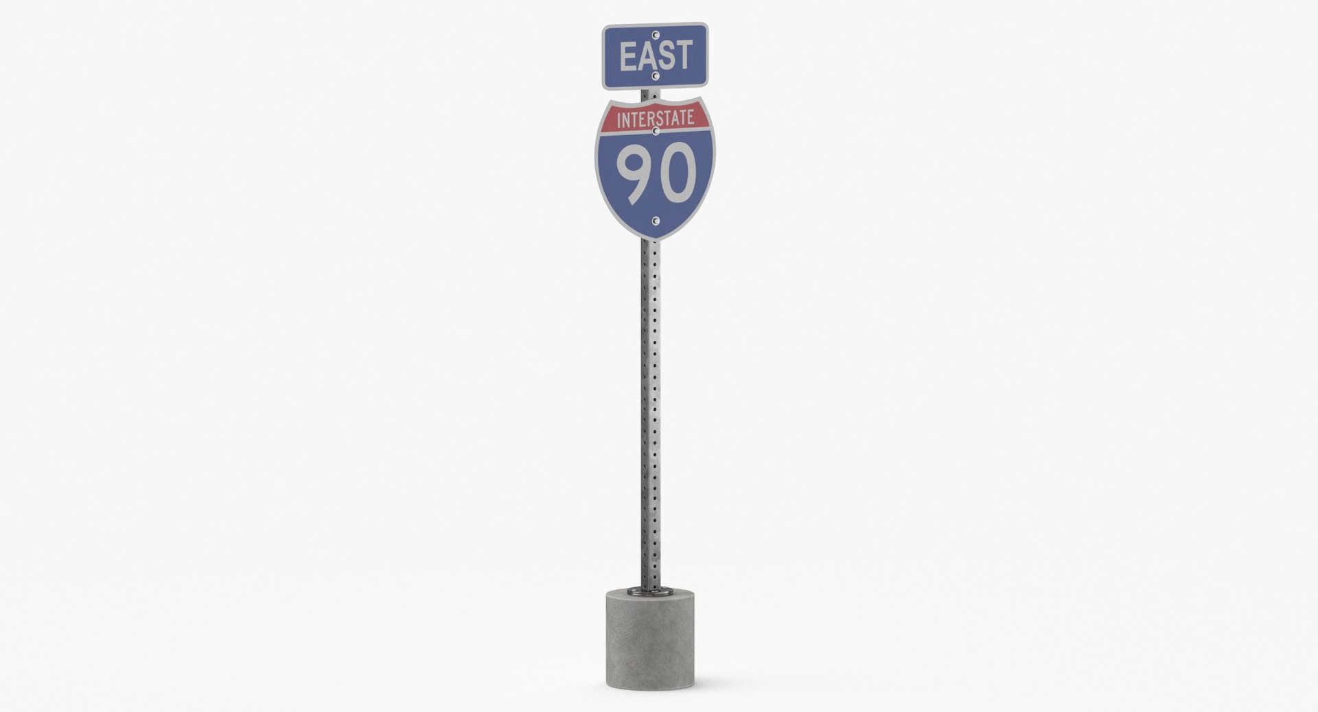 Interstate Highway Signs Cylinder, Square and U Shape 3D - TurboSquid ...