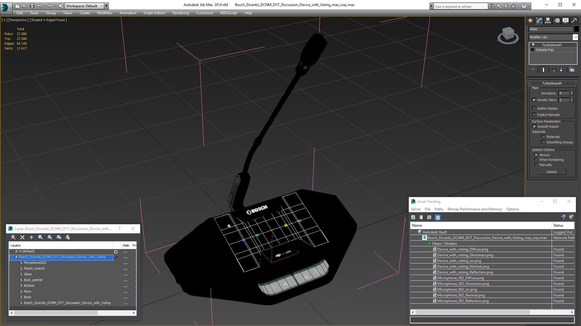 Bosch Dicentis DCNM DVT Discussion Device with Voting 3D model ...