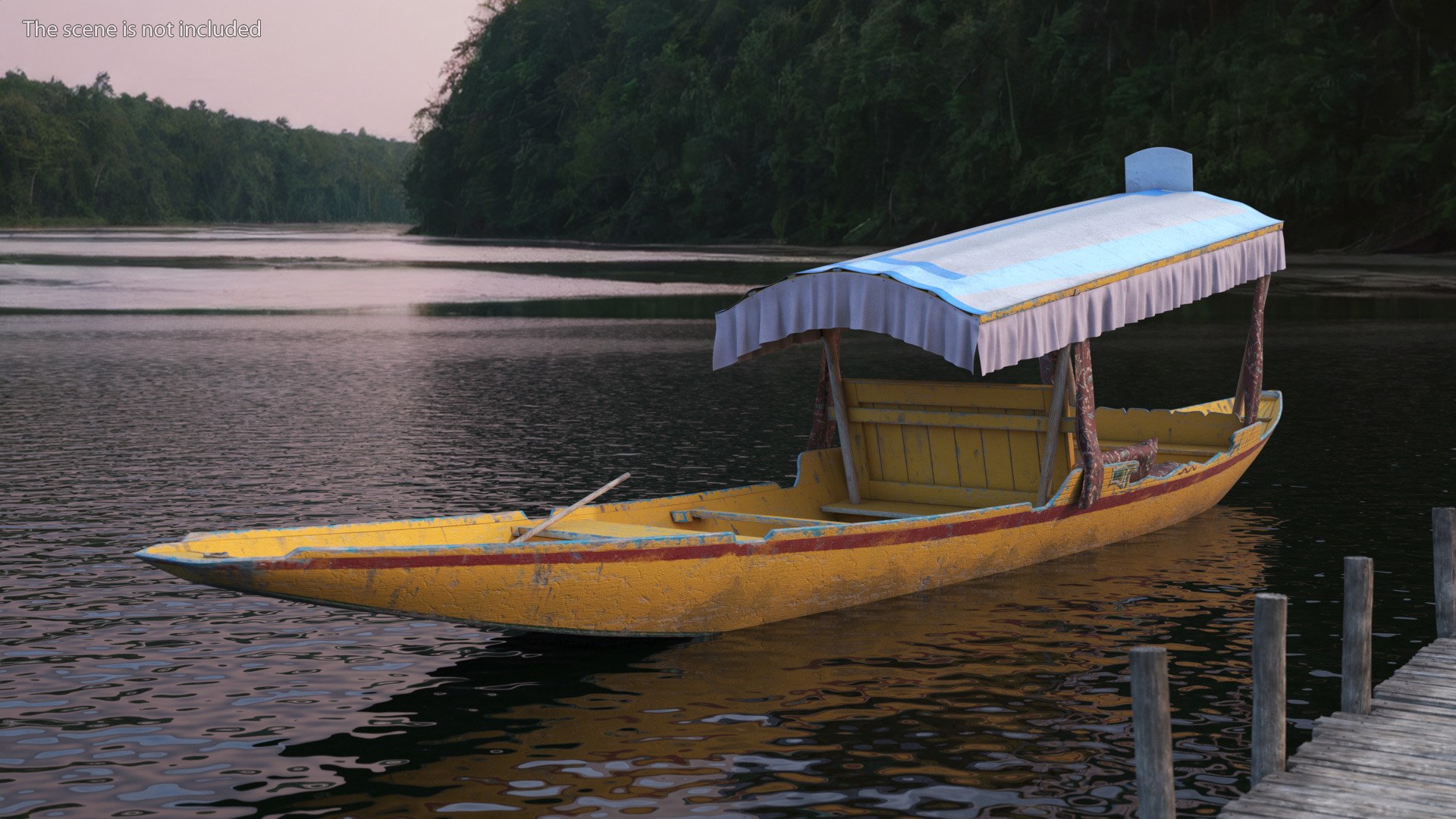 Shikara Serenity Yellow Old 3D - TurboSquid 2289937