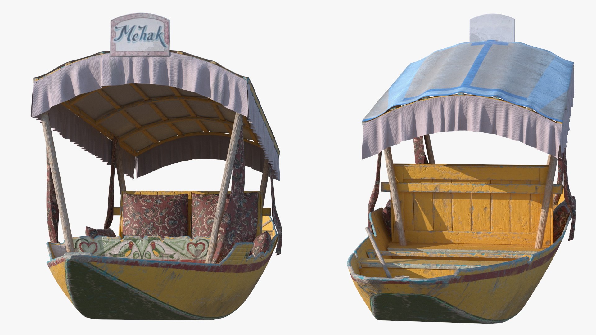 Shikara Serenity Yellow Old 3D - TurboSquid 2289937