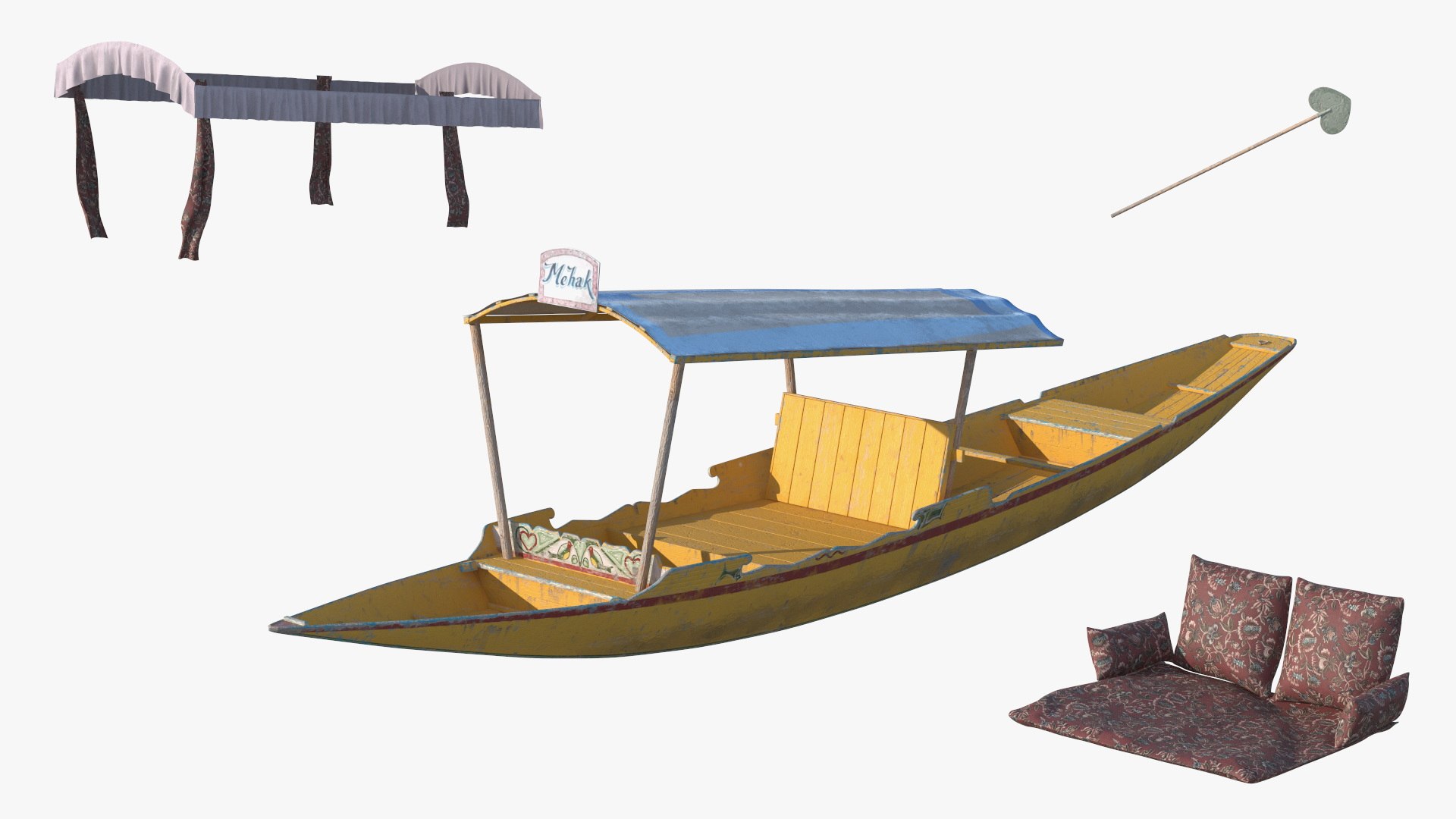 Shikara Serenity Yellow Old 3D - TurboSquid 2289937