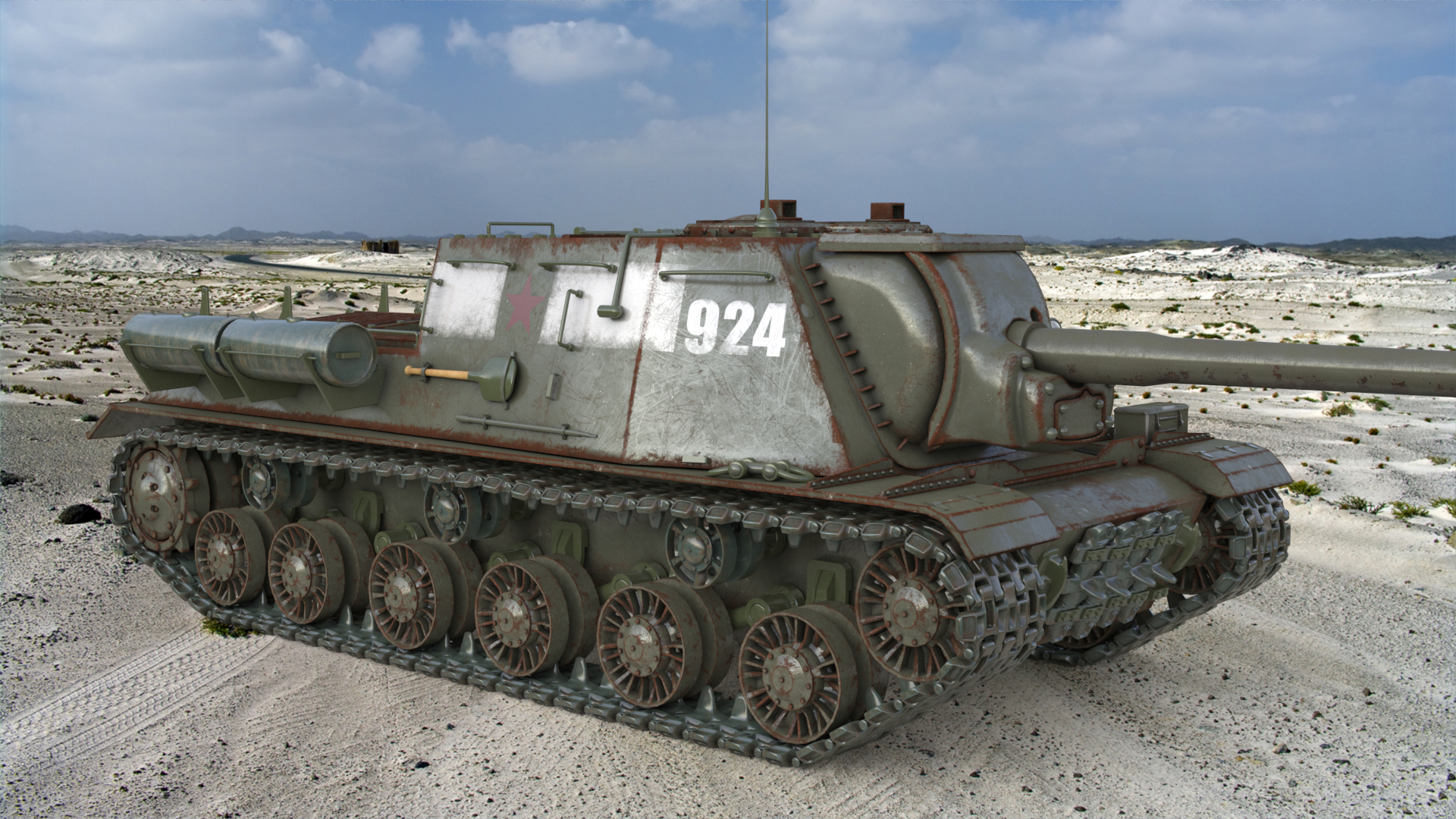 3D Tank ISU 122 Russian Vray - TurboSquid 1734316