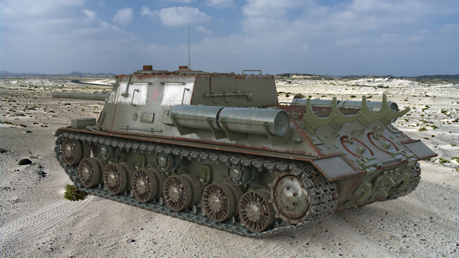 3D Tank ISU 122 Russian Vray - TurboSquid 1734316
