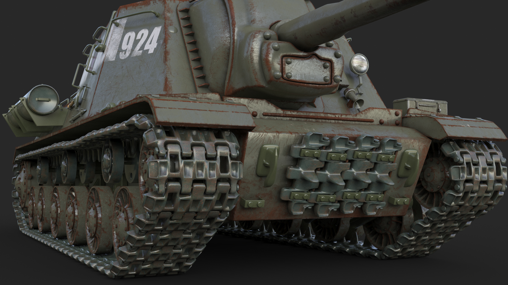 3D Tank ISU 122 Russian Vray - TurboSquid 1734316