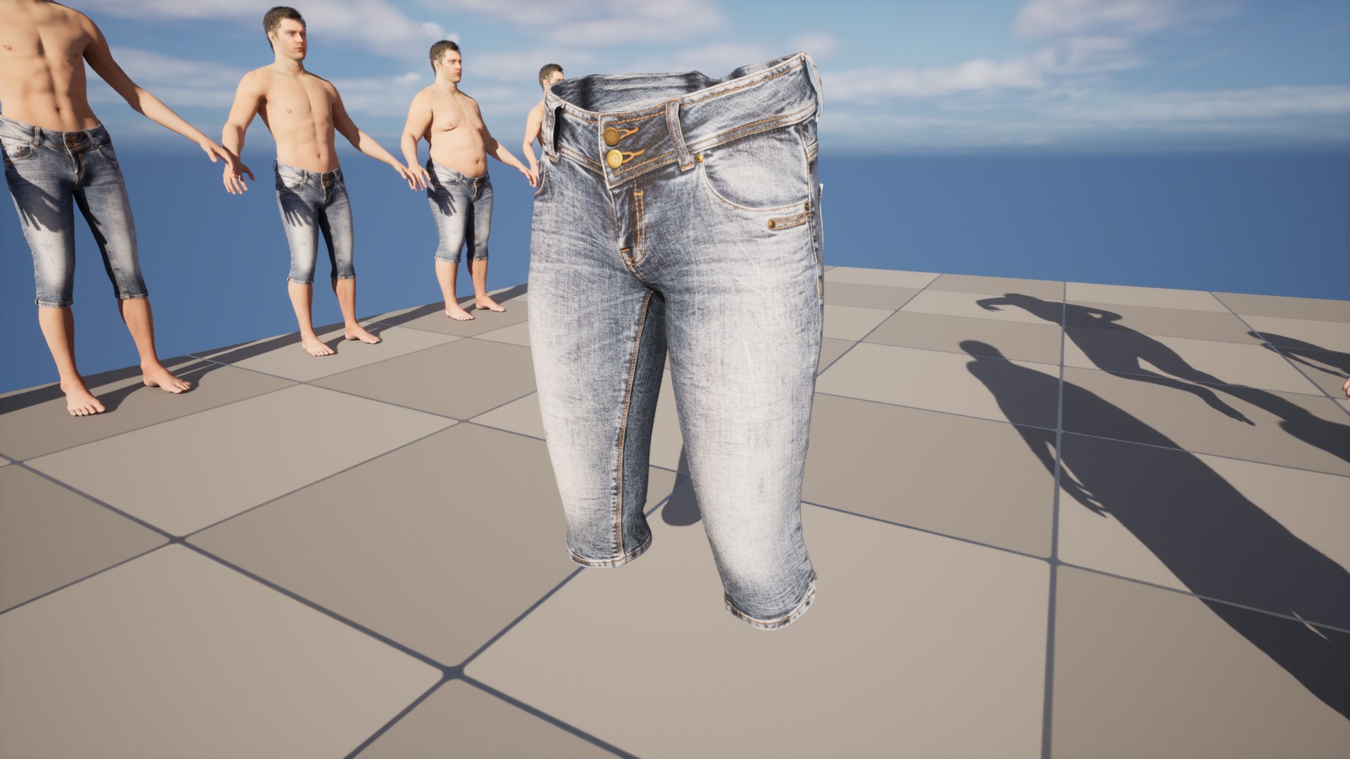 Denim Shorts 103 - All MH Bodies UE5 Skeletons - Rigged 3D Model - TurboSquid 2316486
