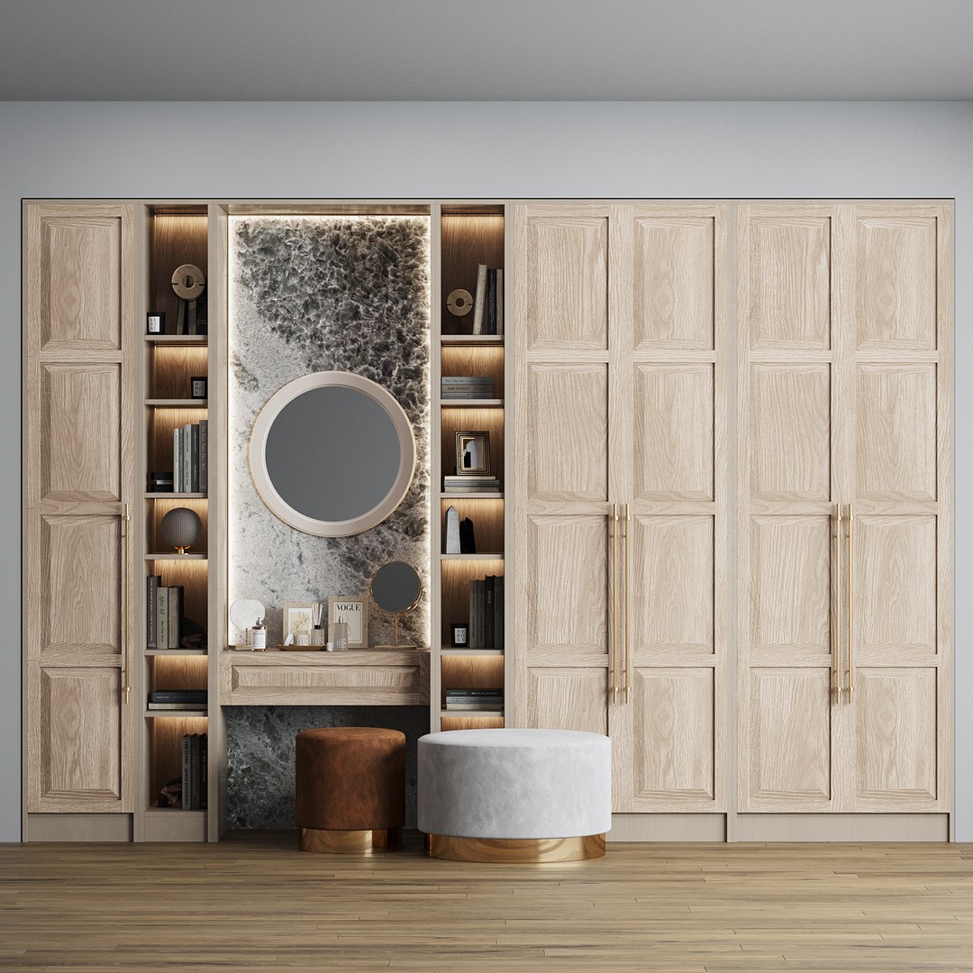 Composition Hallway Mirror Ottomans Model - TurboSquid 1650916