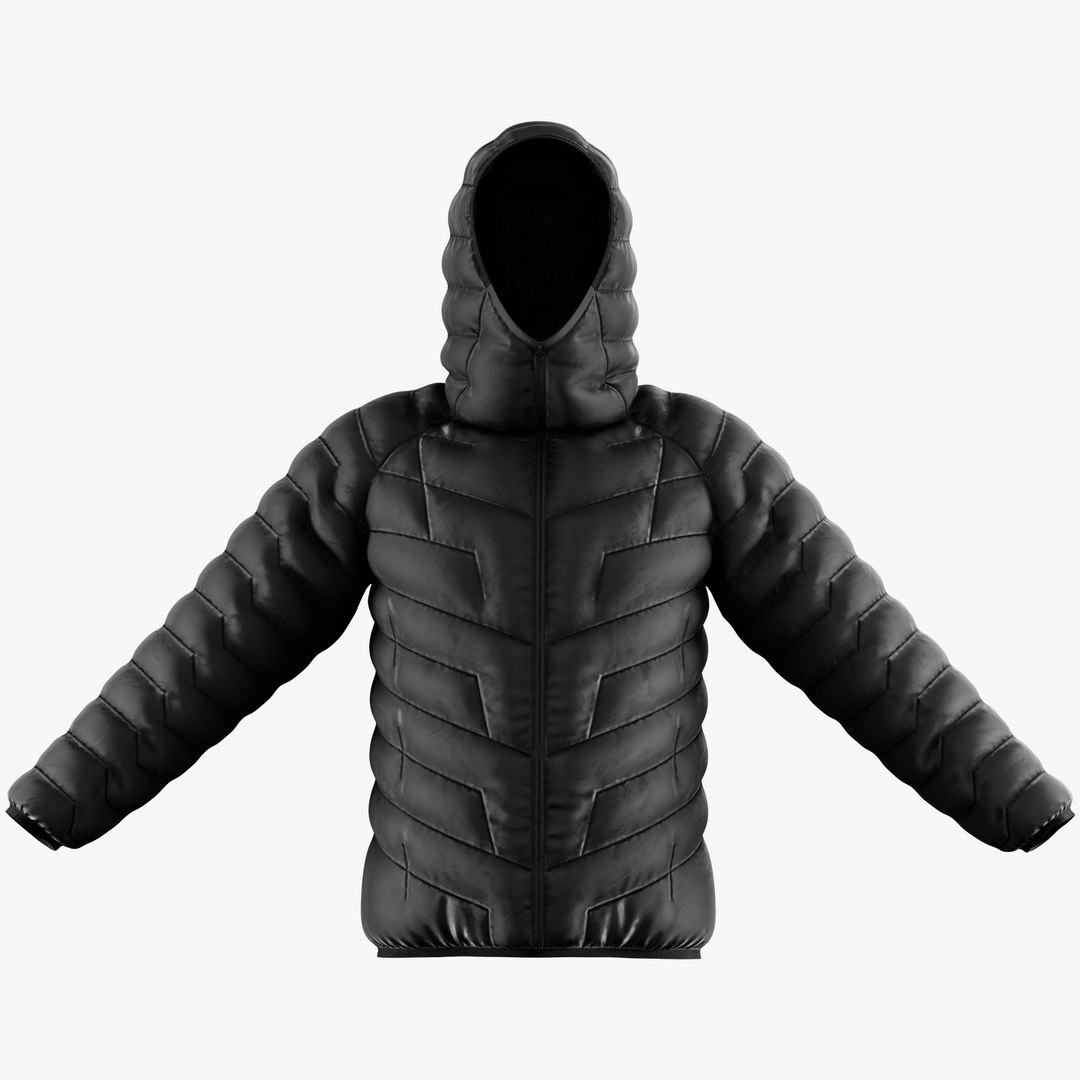 3D Down Jacket Blk Male - TurboSquid 2199507