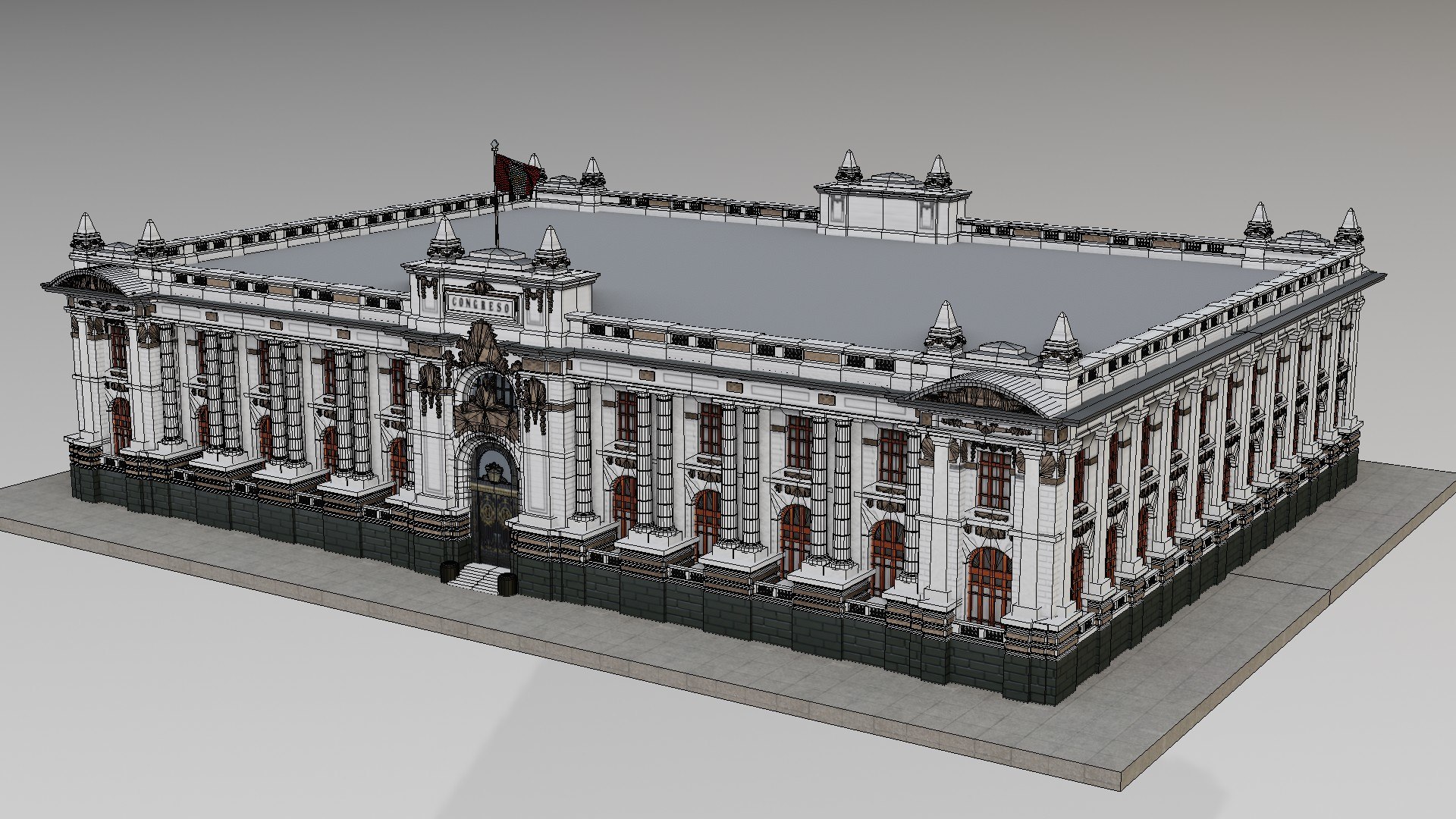 3D Congreso Del Peru - Congress Of The Republic Of Peru Low Poly 3D ...