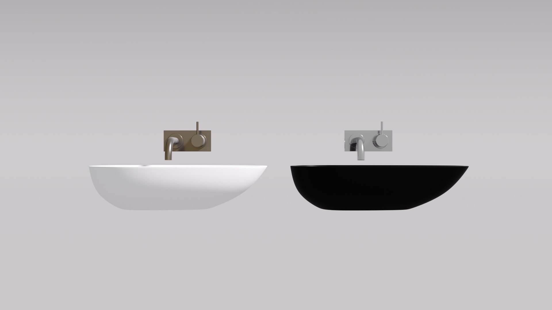 3D Kaskade Basin Scala Mixer Dual Tone Modern Basin Set With Wall ...