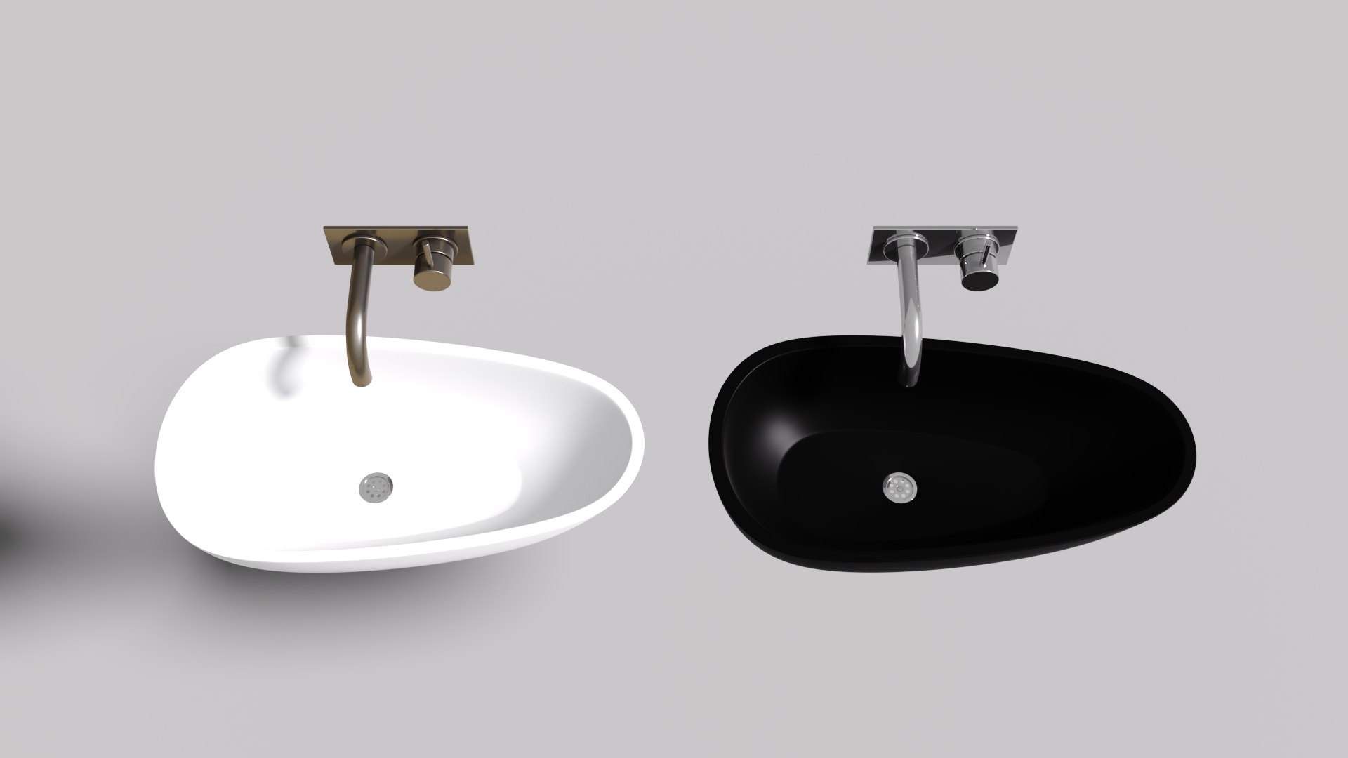 3D Kaskade Basin Scala Mixer Dual Tone Modern Basin Set With Wall ...