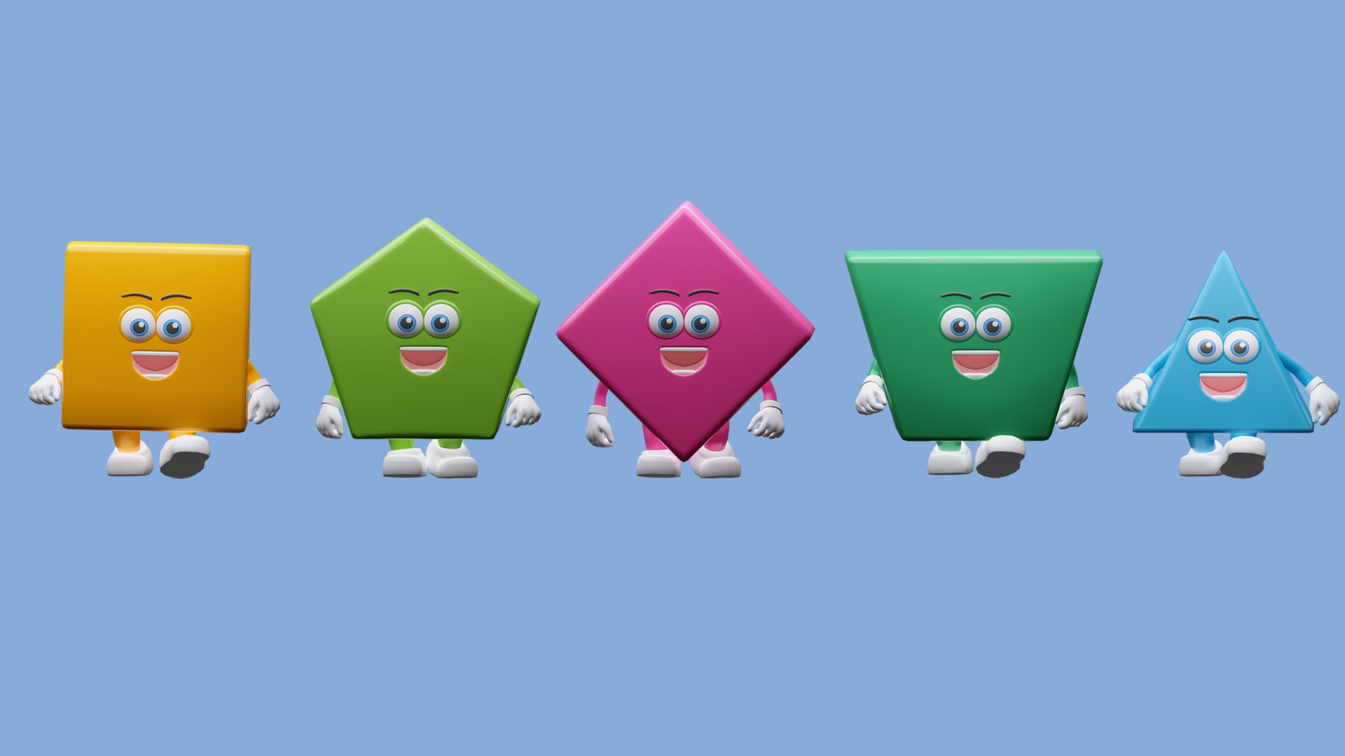 3D Cartoon Character Geometric Figures - TurboSquid 2257475
