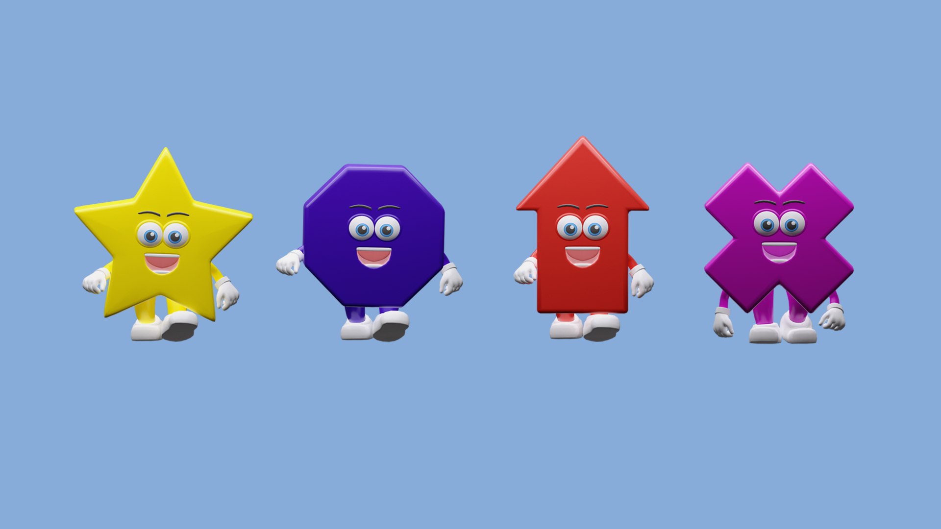 3D Cartoon Character Geometric Figures - TurboSquid 2257475