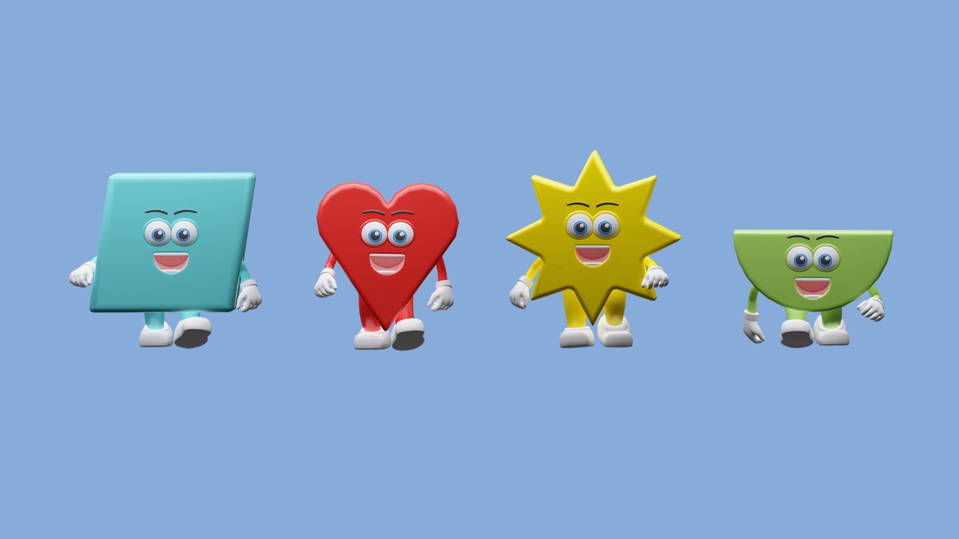 3D Cartoon Character Geometric Figures - TurboSquid 2257475