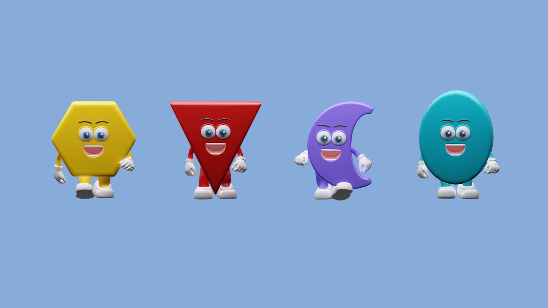 3D Cartoon Character Geometric Figures - TurboSquid 2257475