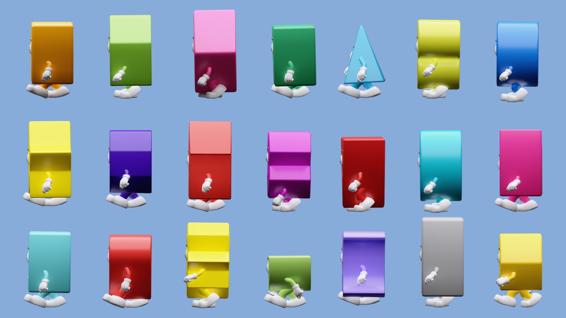 3D Cartoon Character Geometric Figures - TurboSquid 2257475