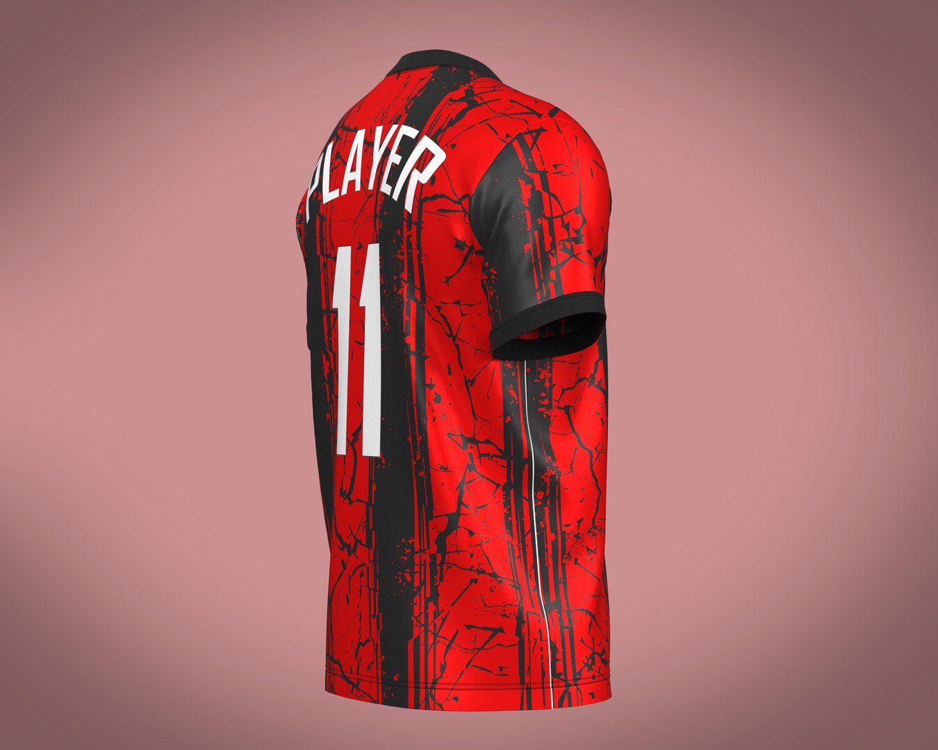 3D Model Soccer Football Fire Red Color Jersey Player-11 - TurboSquid ...