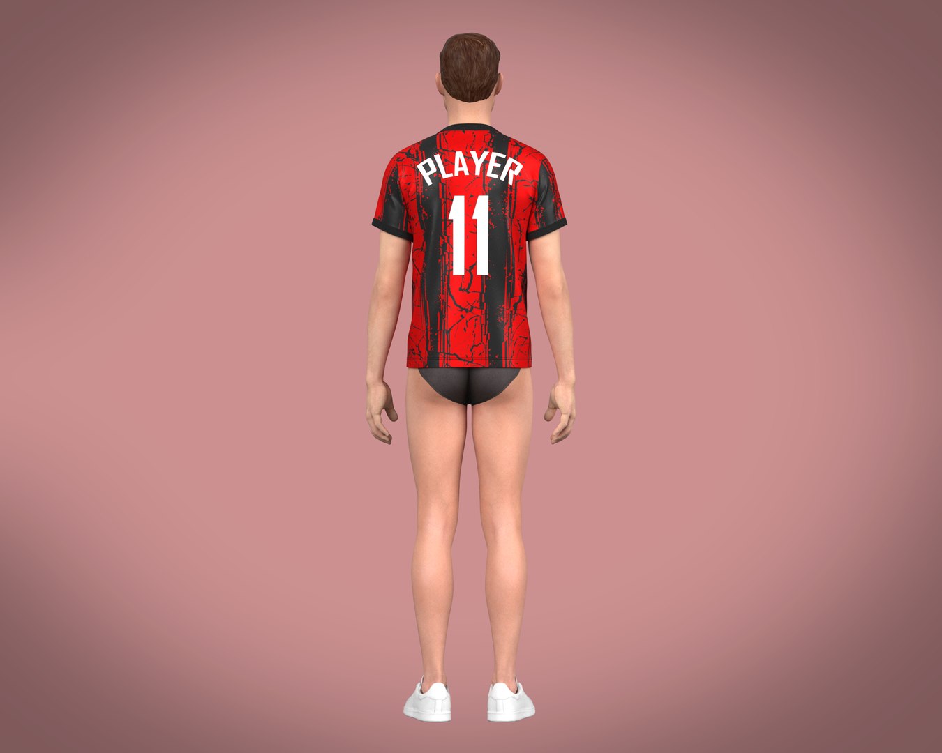 3D Model Soccer Football Fire Red Color Jersey Player-11 - TurboSquid ...