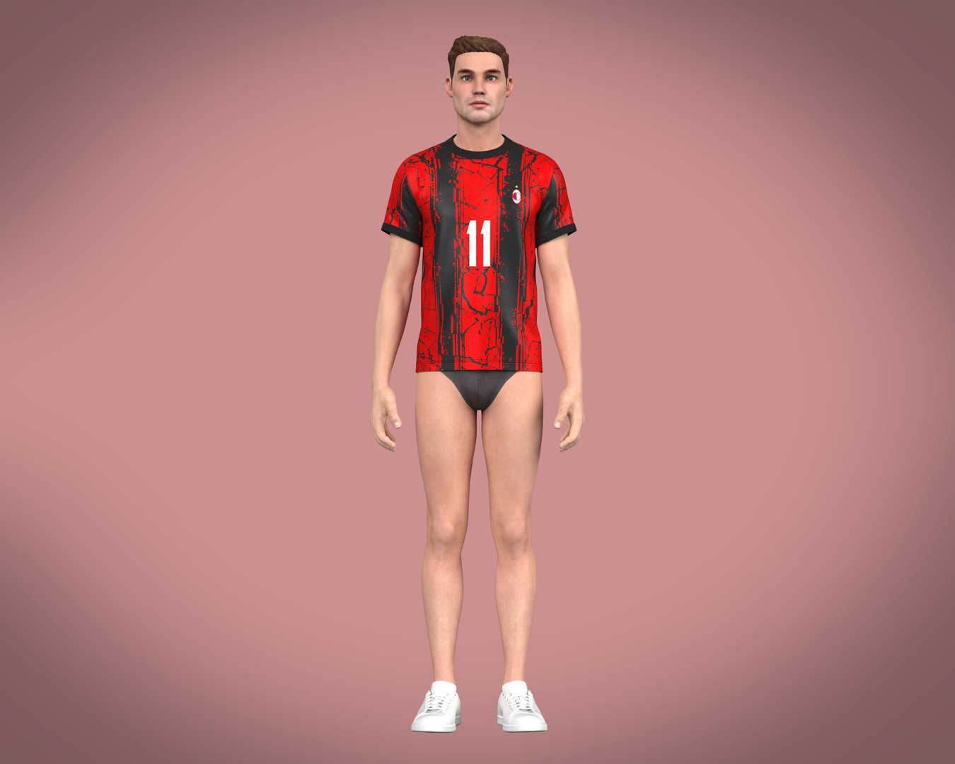 3D Model Soccer Football Fire Red Color Jersey Player-11 - TurboSquid ...