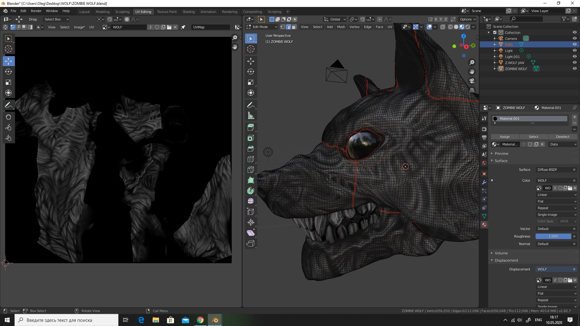 3D Zombie Wolf - TurboSquid 1558109