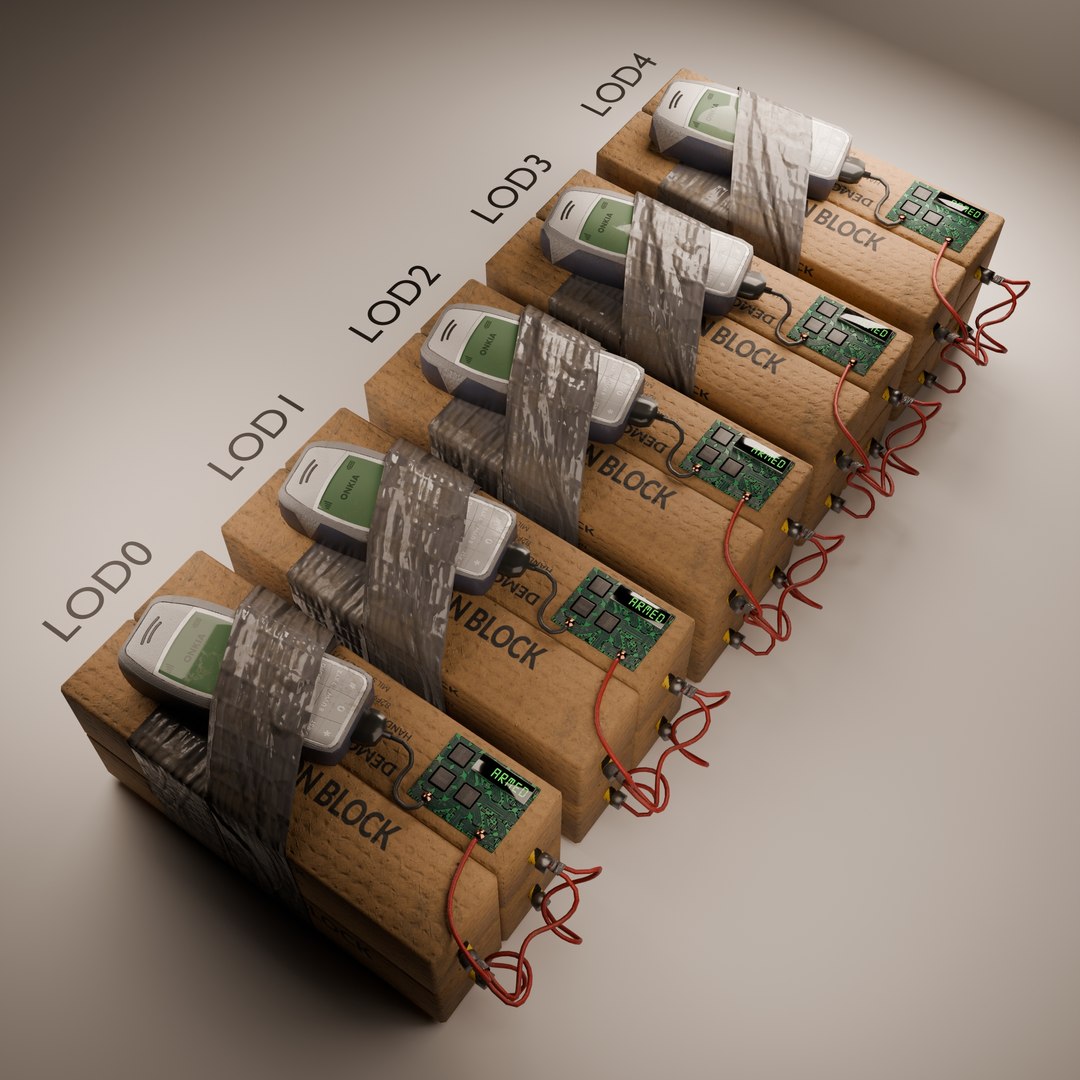 C4 Explosive - Game Ready - LODs - PBR 3D - TurboSquid 2276634