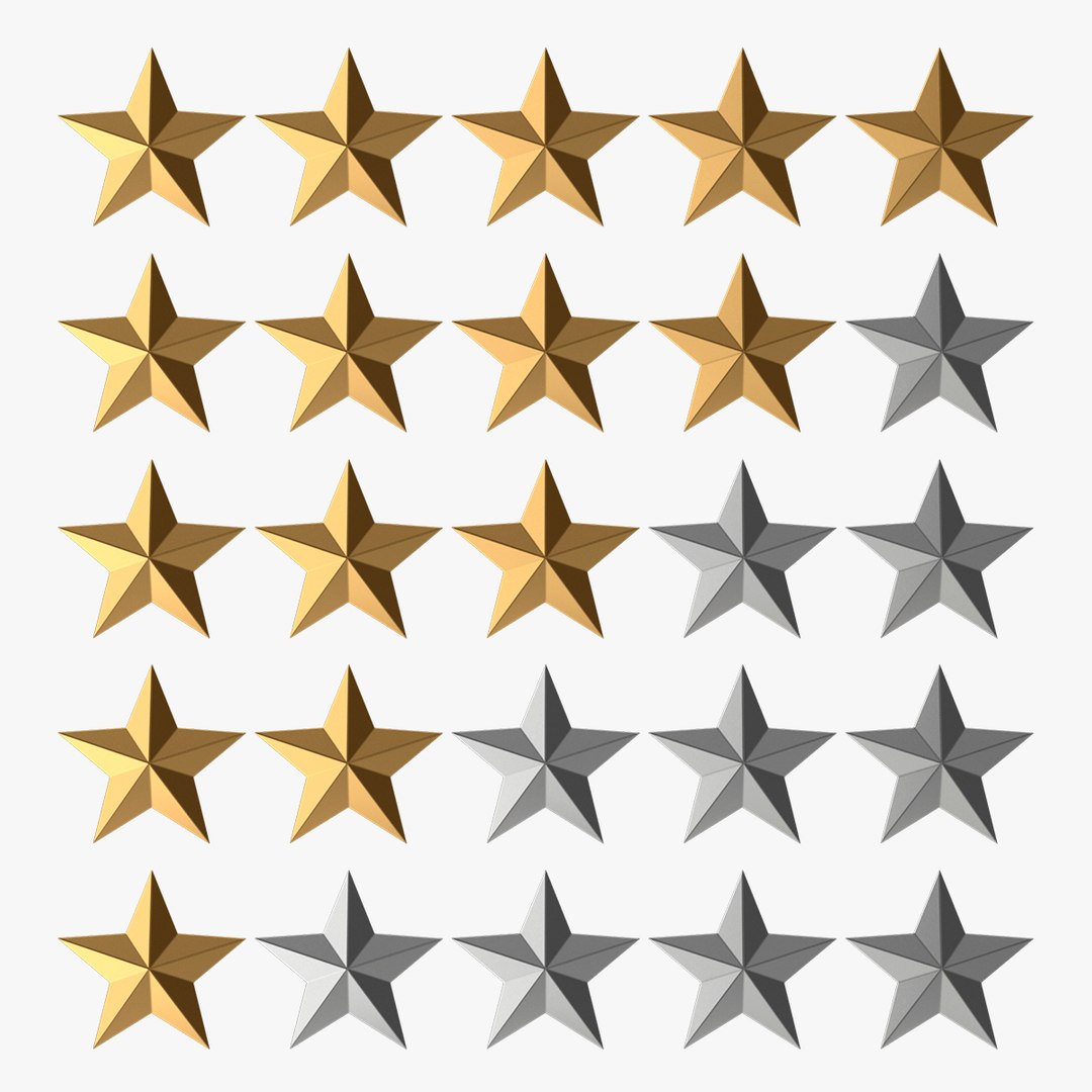 Gold Stars Collection 3D Model - TurboSquid 2121695