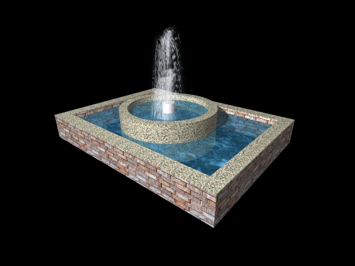 fountain exterior water 3d model