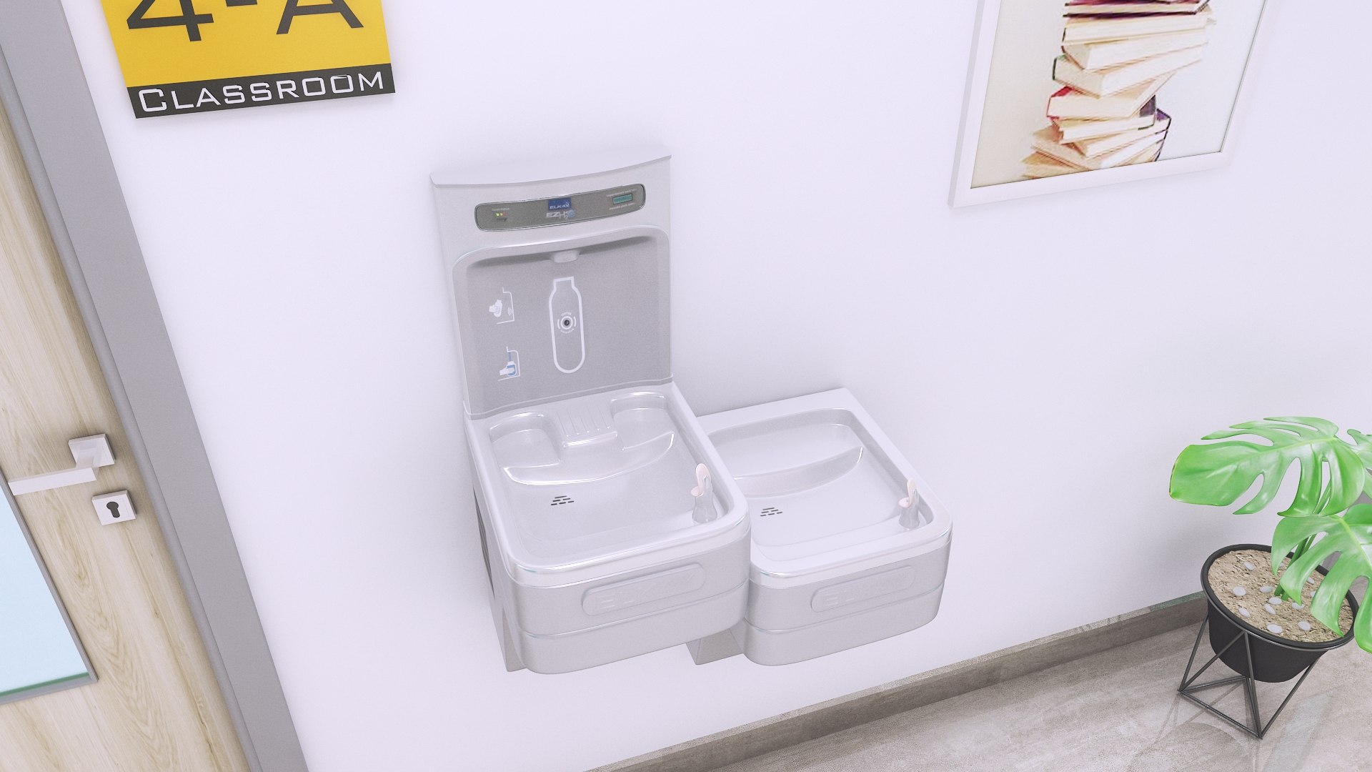 3D Library School Hallway Classroom Model - TurboSquid 1352407