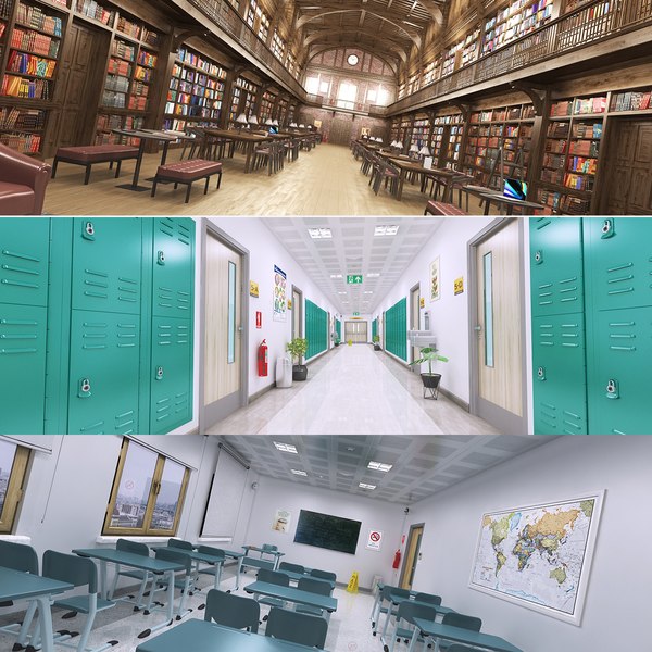 Library Interior 3D Models for Download | TurboSquid