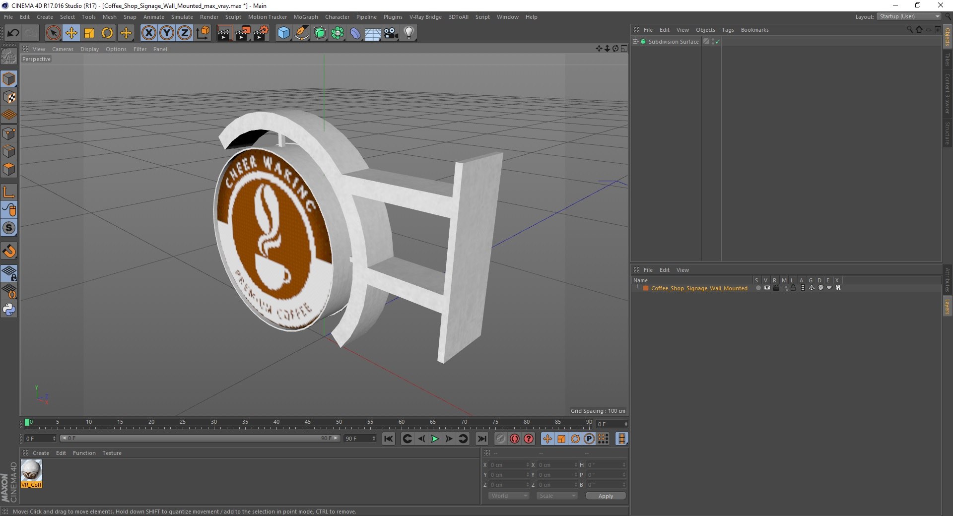 3D Coffee Shop Signage Wall Mounted - TurboSquid 2276870
