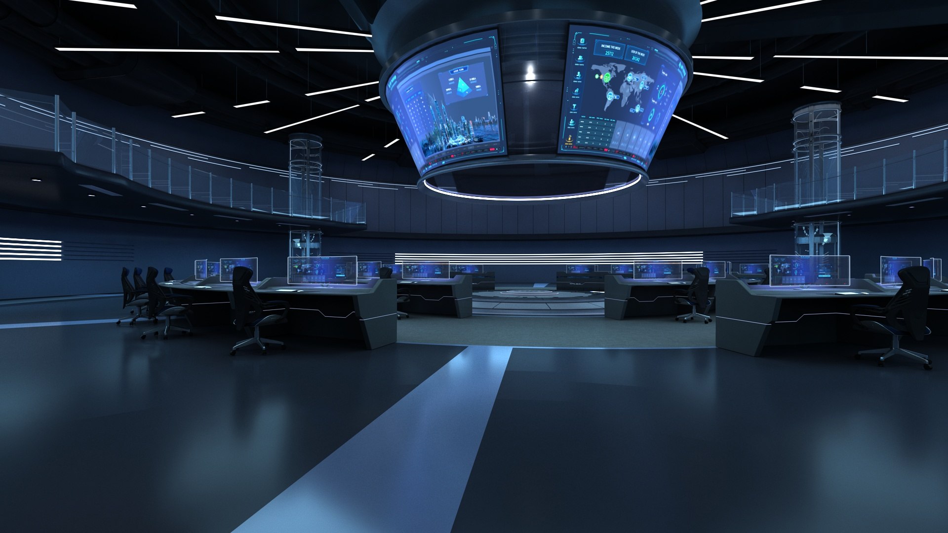 Monitoring Center Command Center 3D Model - TurboSquid 2004190