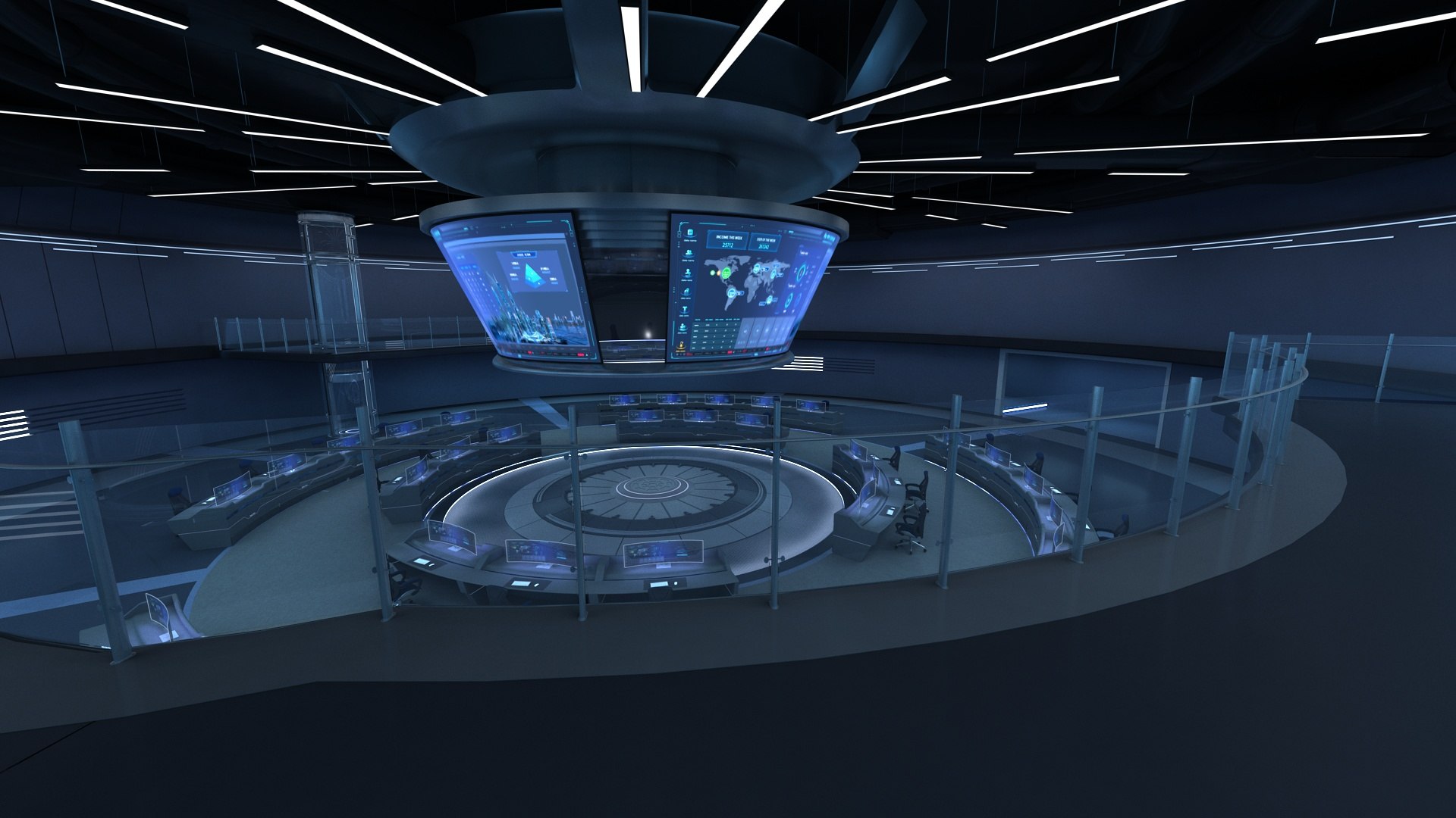 Monitoring Center Command Center 3D Model - TurboSquid 2004190