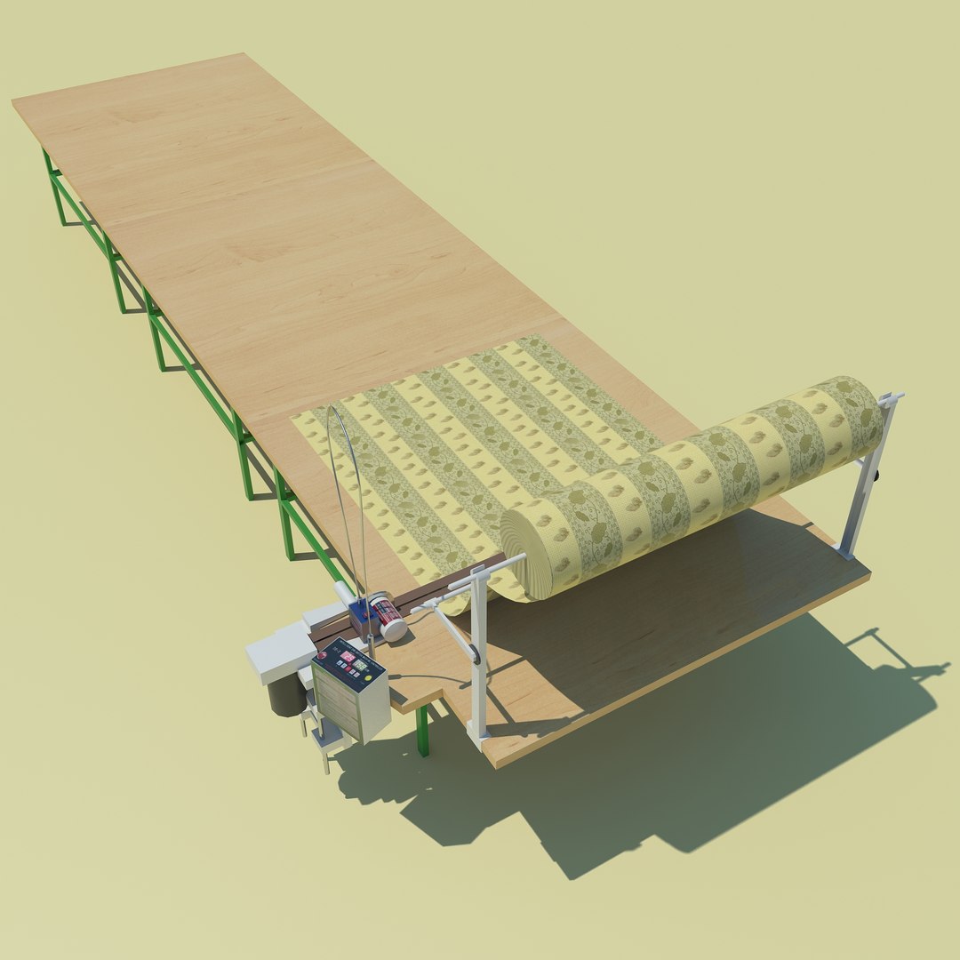 Industrial Table Cutting Fabrics 3D Model - TurboSquid 1316537