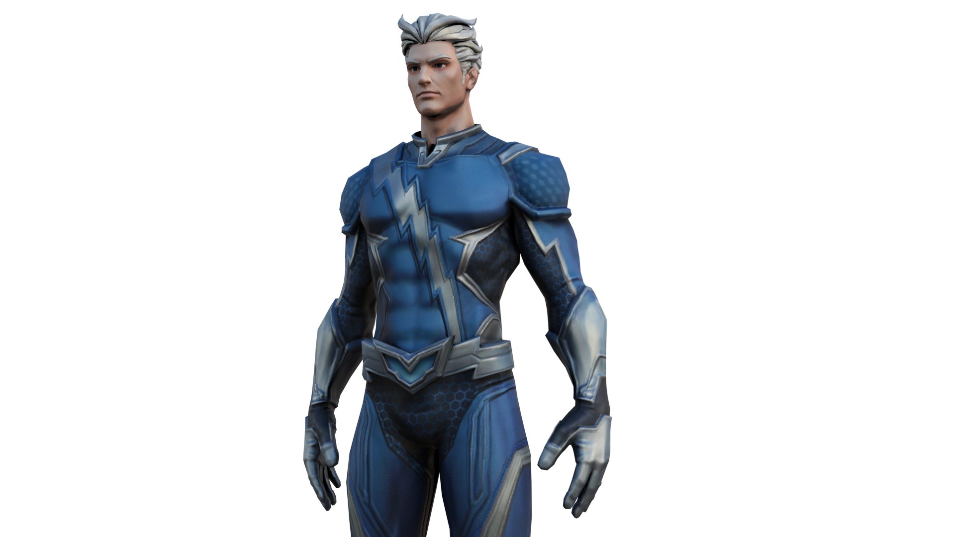 Quick Silver Speedster Marvel Hero 3D Model Game Ready Rigged 3D Model ...