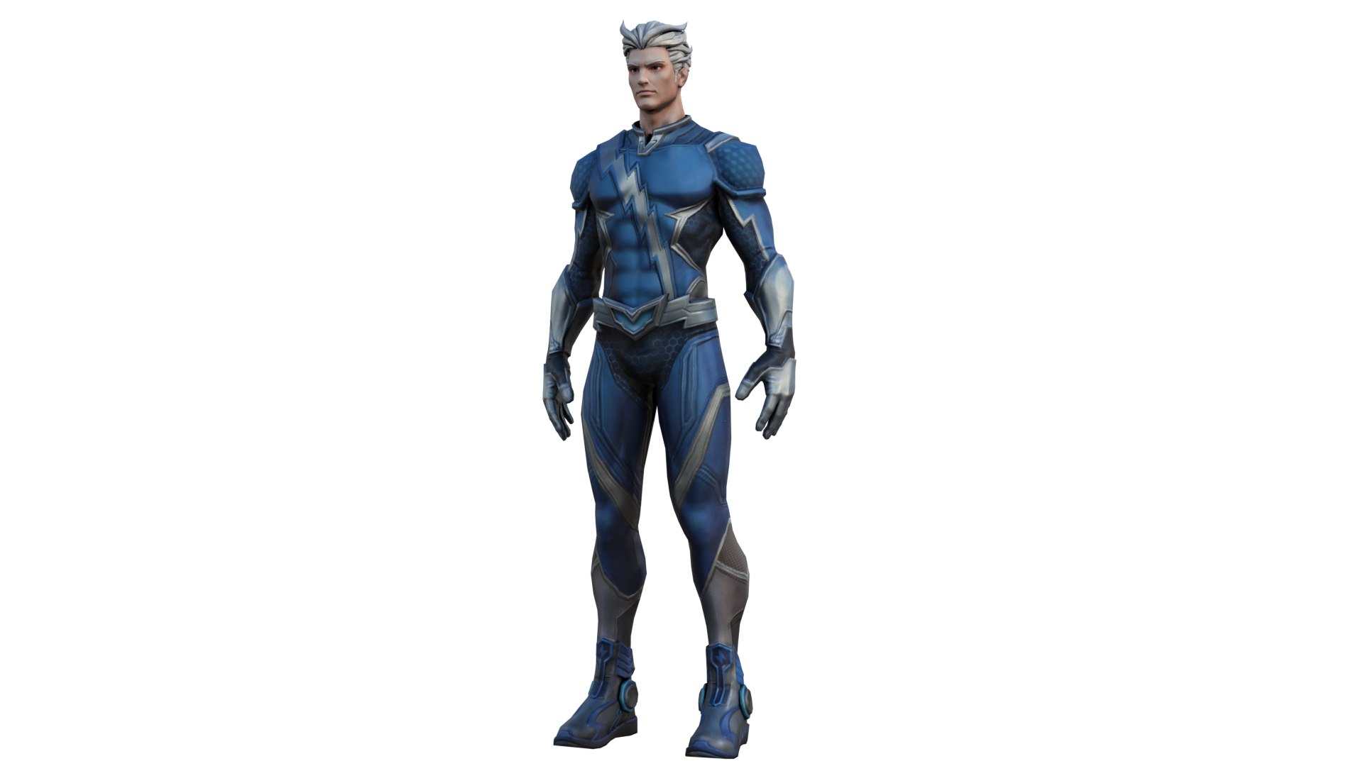 Quick Silver Speedster Marvel Hero 3D Model Game Ready Rigged 3D Model ...
