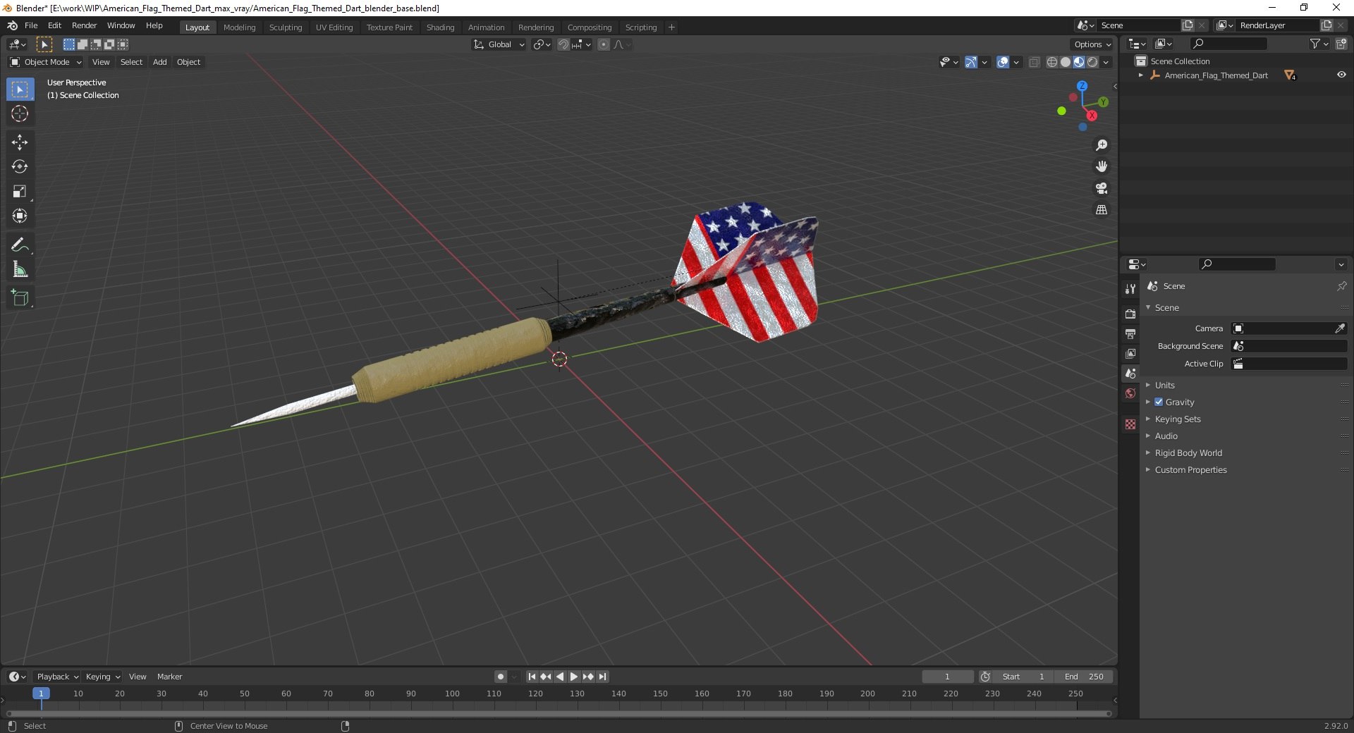 American Flag Themed Dart 3D Model - TurboSquid 2214665