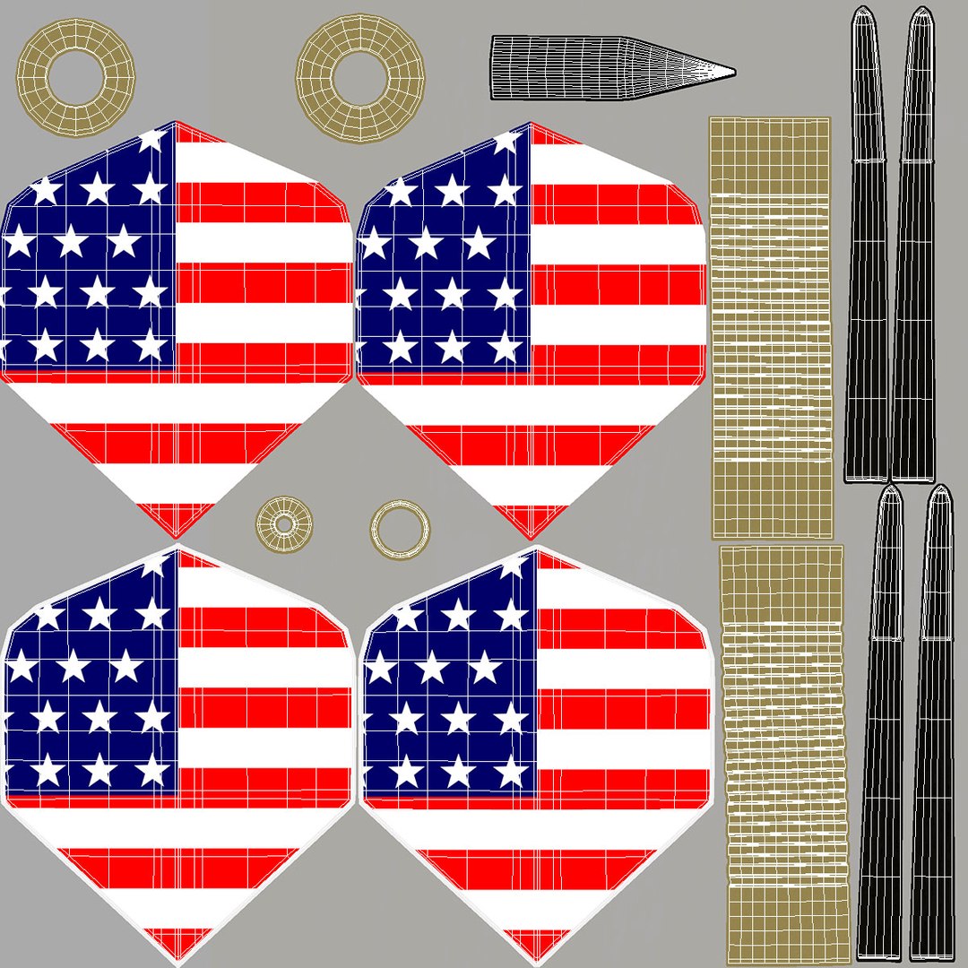 American Flag Themed Dart 3D Model - TurboSquid 2214665