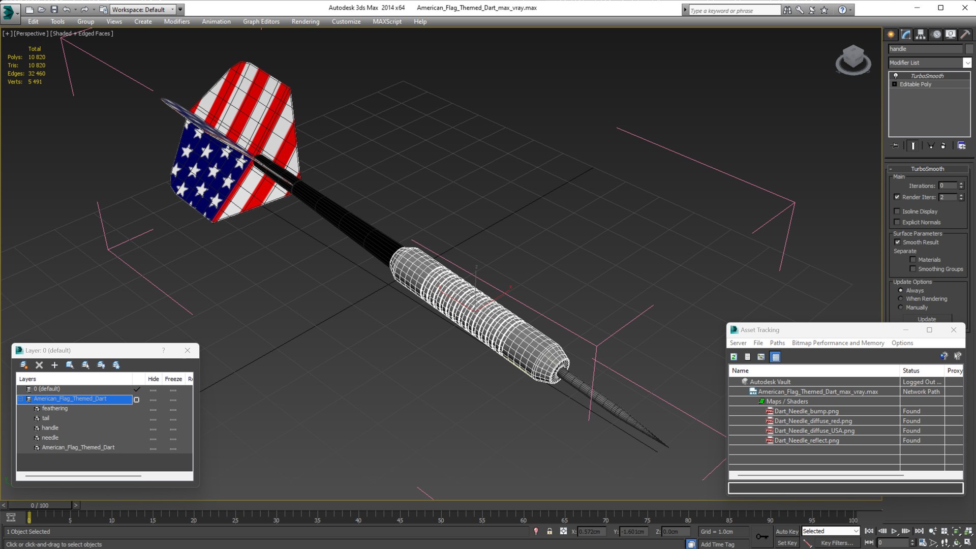 American Flag Themed Dart 3D Model - TurboSquid 2214665