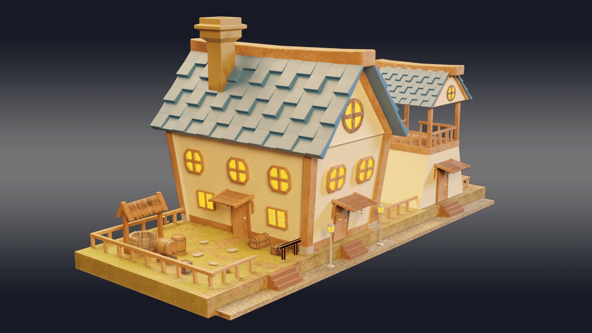 3D Cartoonish House 3D Model - TurboSquid 2124003