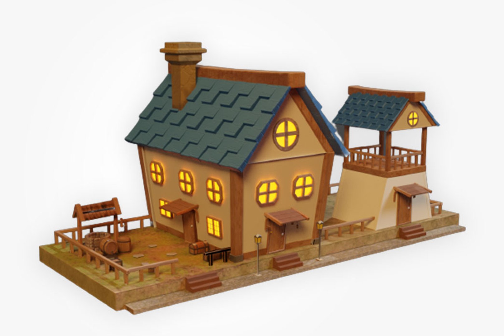 3D Cartoonish House 3D Model - TurboSquid 2124003