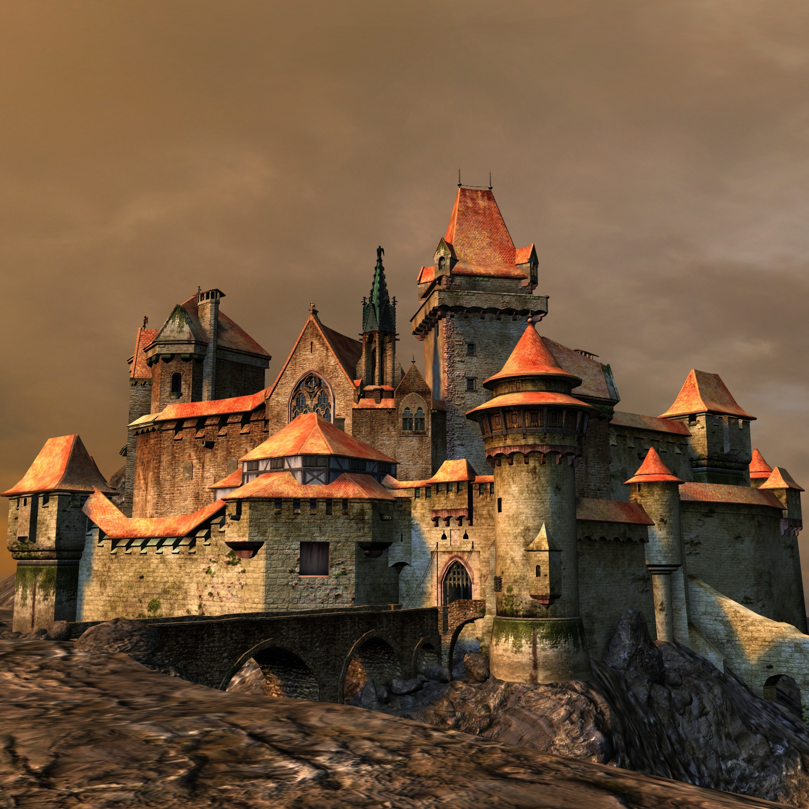 3d model medieval fortress