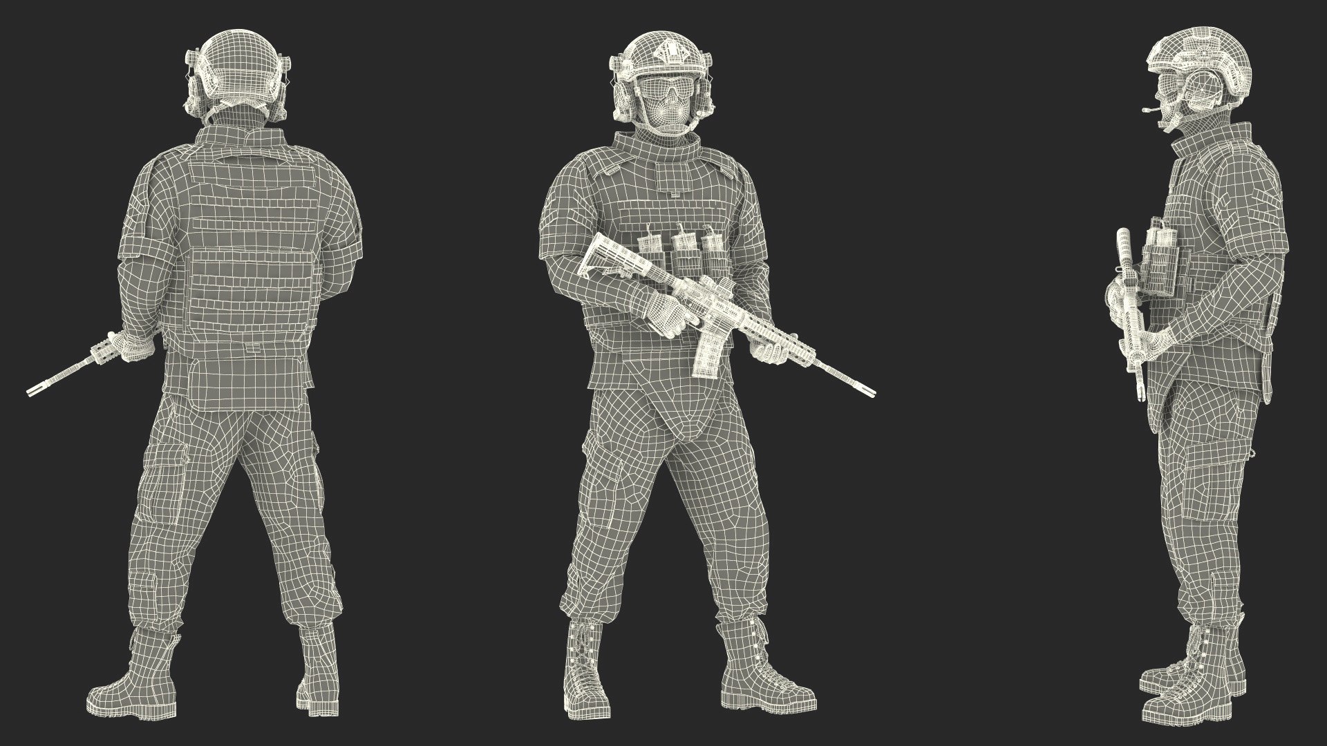 3D Soldier In Green Tactical Gear With Rifle Standing - TurboSquid 2270536