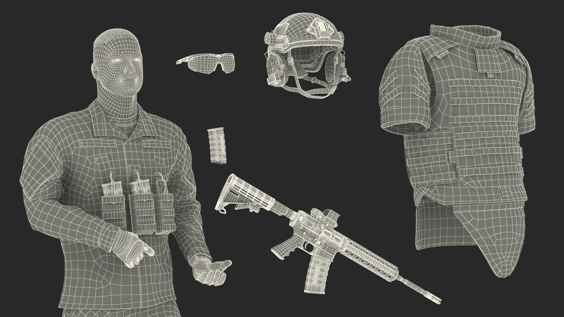 3D Soldier In Green Tactical Gear With Rifle Standing - TurboSquid 2270536