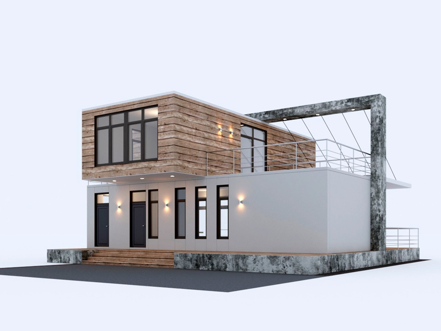3D Container House - TurboSquid 1329625