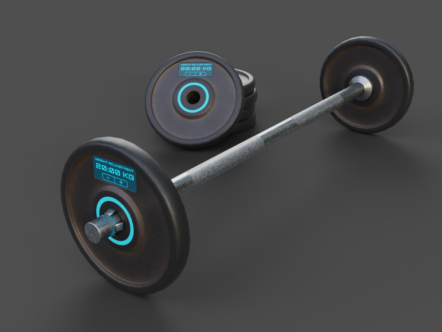 Futuristic Barbell 3D Model - TurboSquid 2058577