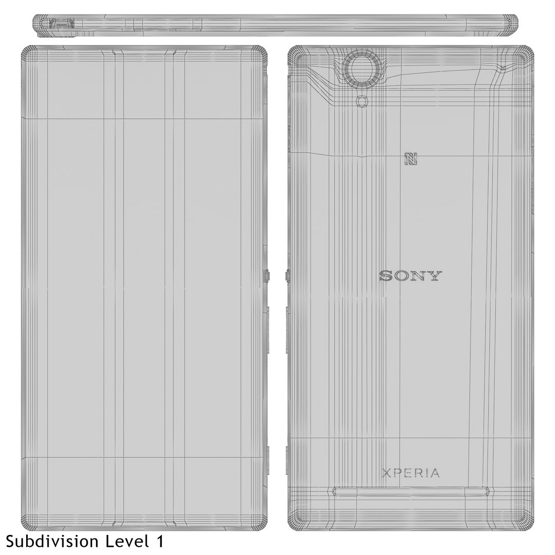 realistic sony xperia t 3d model