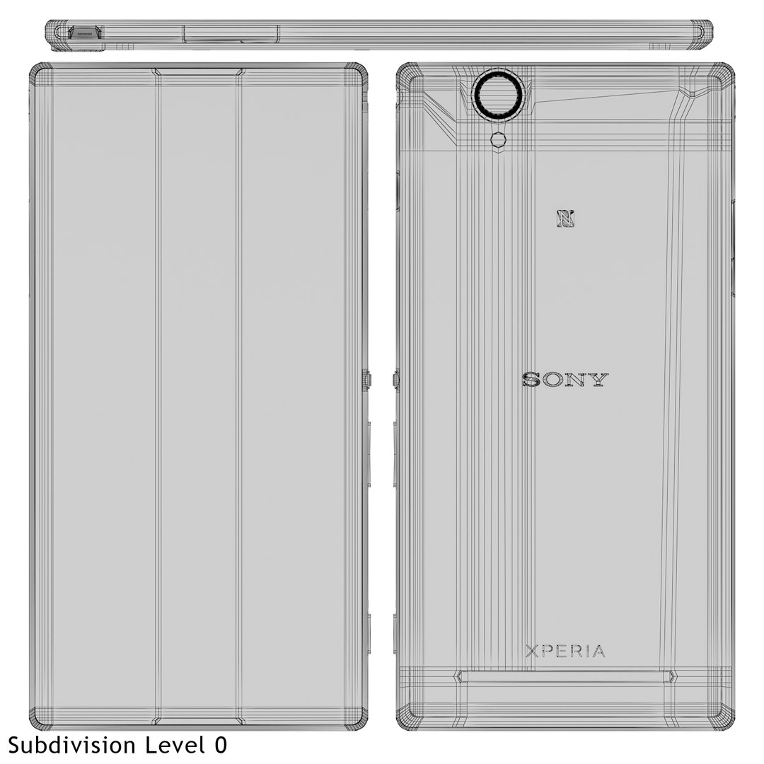 realistic sony xperia t 3d model