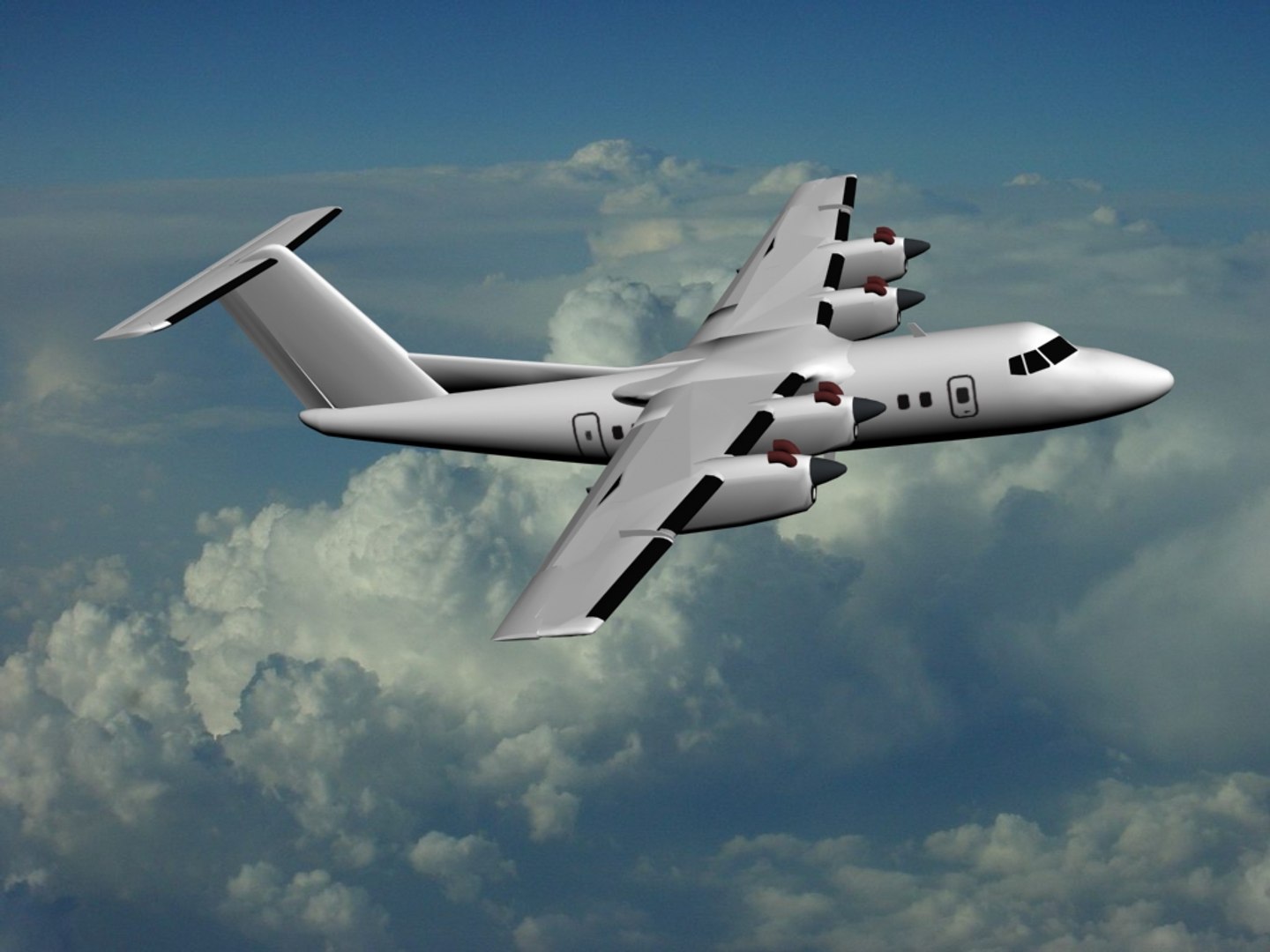 3d Havilland Dash 7 Aircraft Model