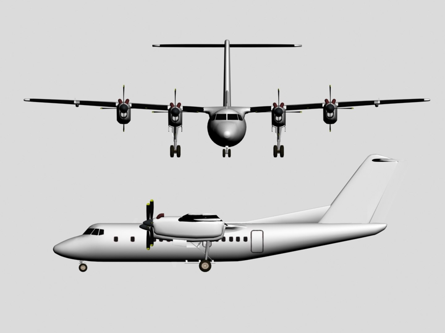 3d Havilland Dash 7 Aircraft Model
