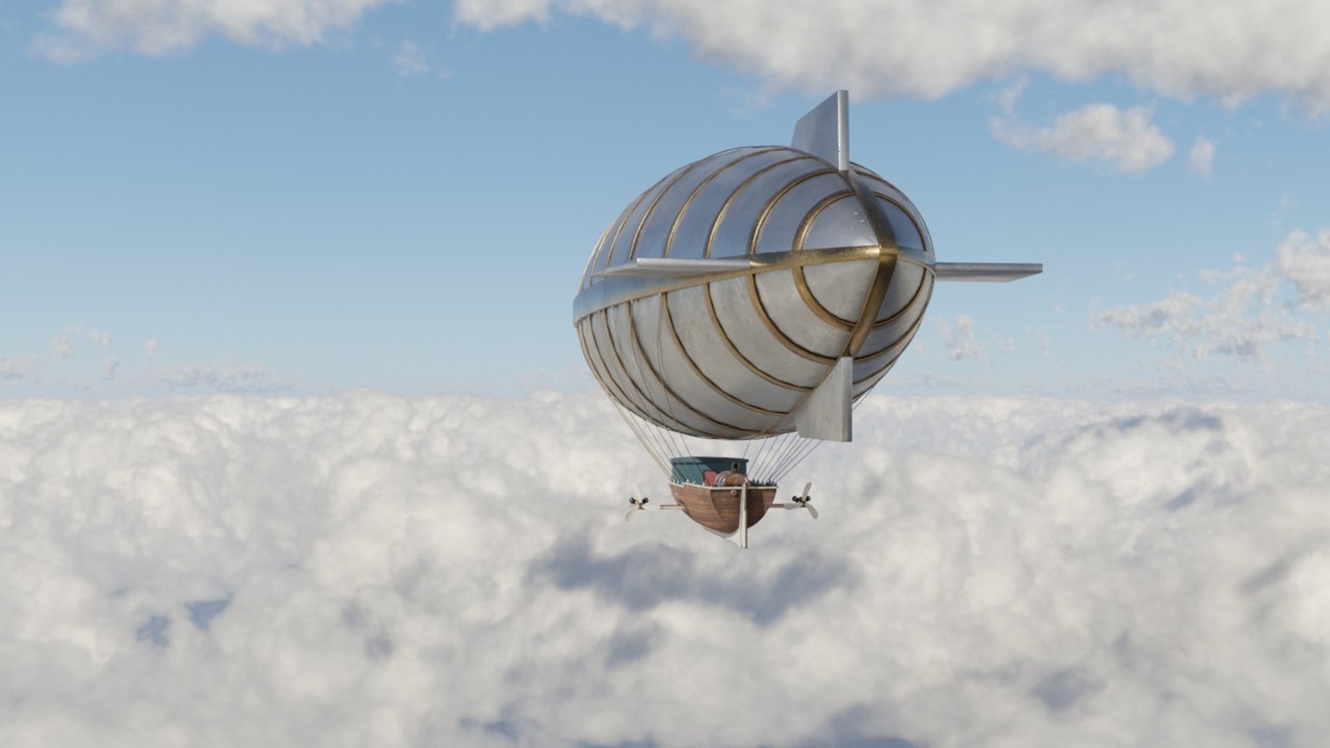 Steampunk Airship Steam Engine 3D Model - TurboSquid 1526033